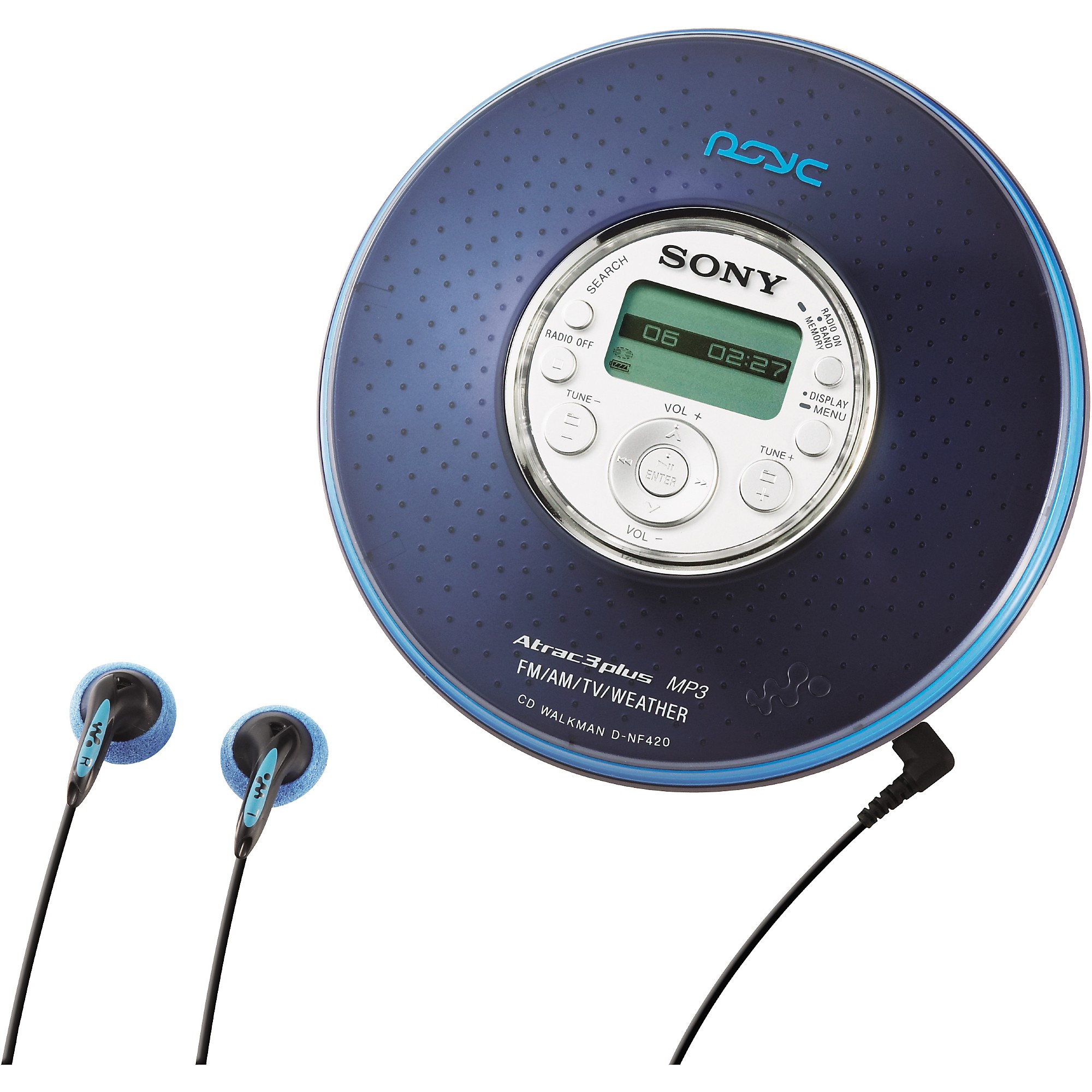 Sony D-NF420PS PSYC MP3/ATRAC3 CD Walkman Blue | Guitar Center