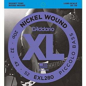 D'Addario EXL280 XL Piccolo Bass Regular/Long String Set | Guitar Center