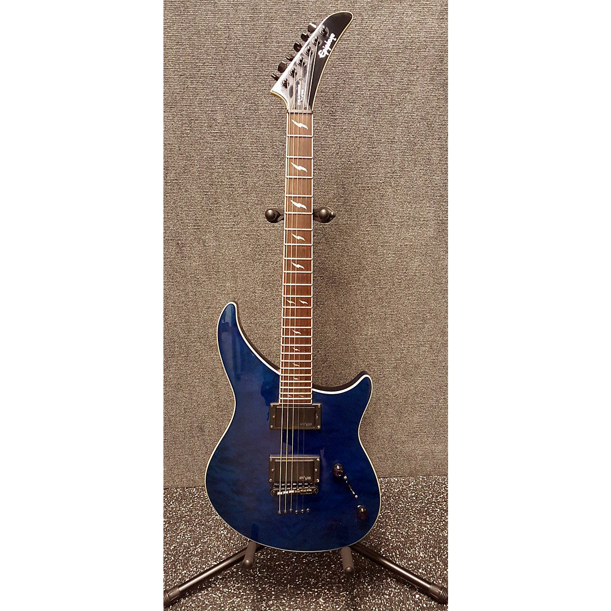 Used Epiphone Em2 Custom Prophecy Solid Body Electric Guitar Trans Blue ...
