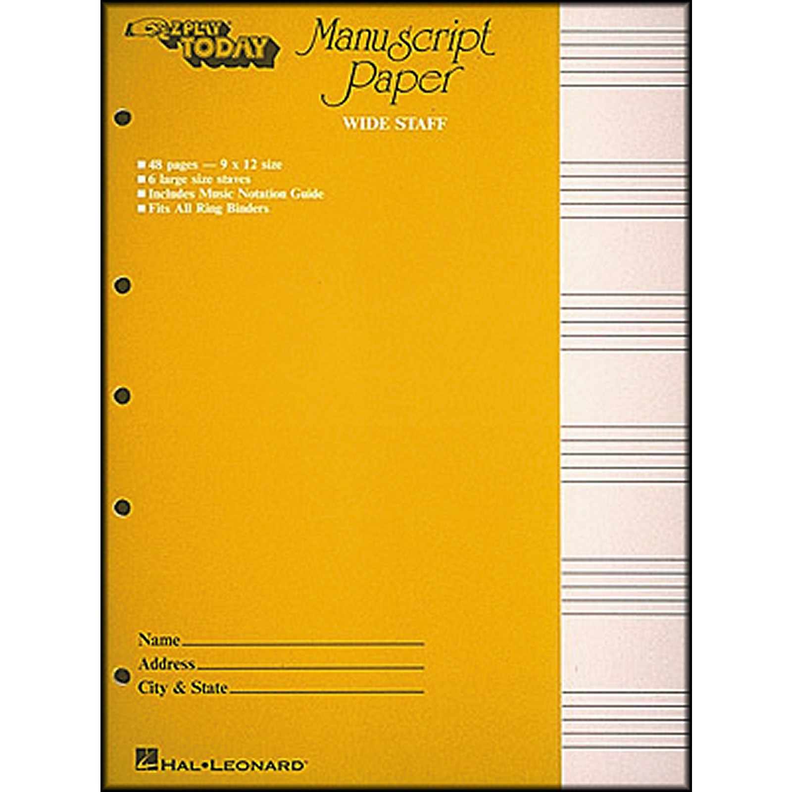 Hal Leonard Manuscript Paper (Wide Staff) 'E-Z Play Today' | Guitar Center