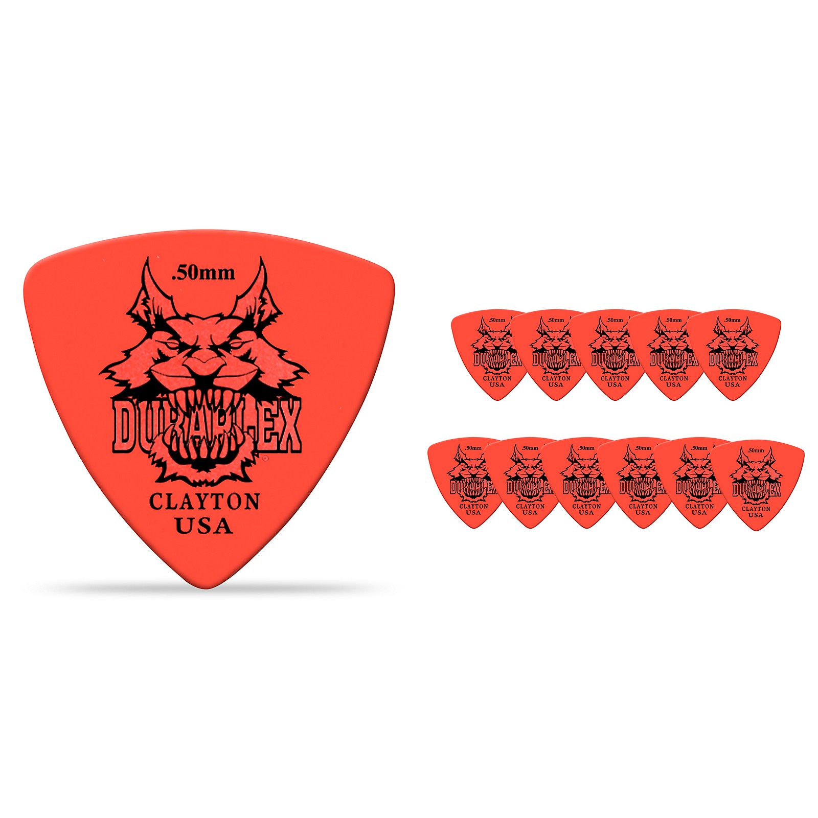 Clayton Duraplex Delrin Rounded Triangle Picks 1 Dozen .50 mm | Guitar ...