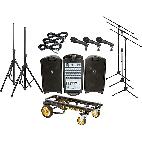 Fender Passport 500 Pro 3 Mic PA Package with Rock N Roller Cart ...