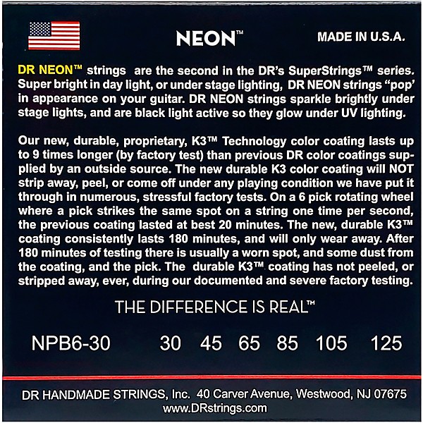 DR Strings NEON Hi-Def Pink Bass SuperStrings Medium 6-String | Guitar ...