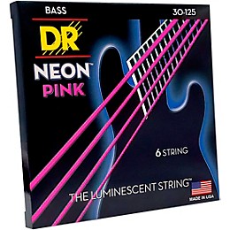DR Strings NEON Hi-Def Pink Bass SuperStrings Medium 6-String | Guitar ...