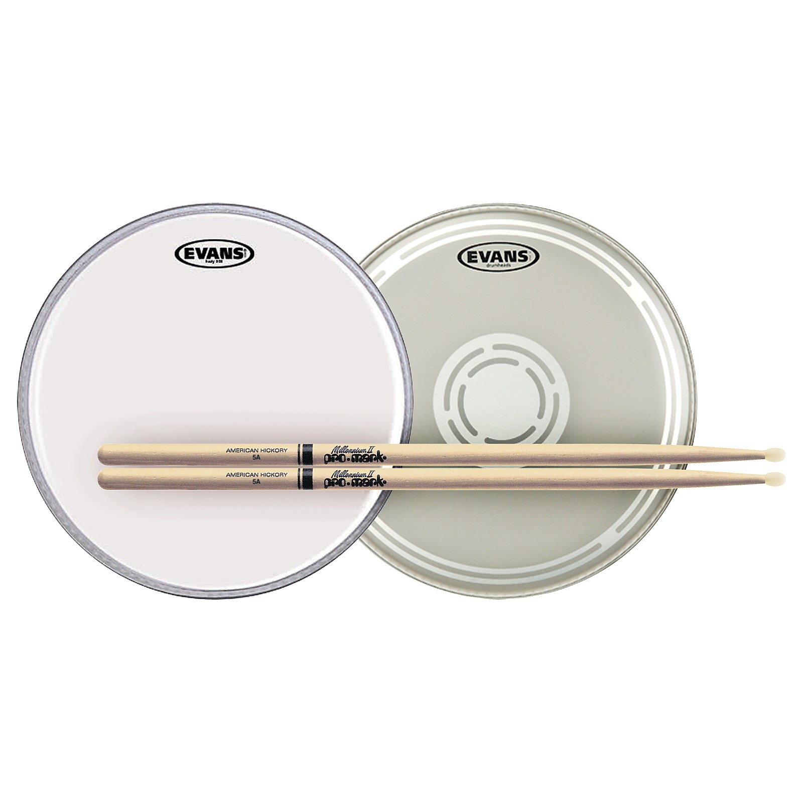 Evans EC Reverse Dot Snare Batter and Snare Side Head Pack With Free ...