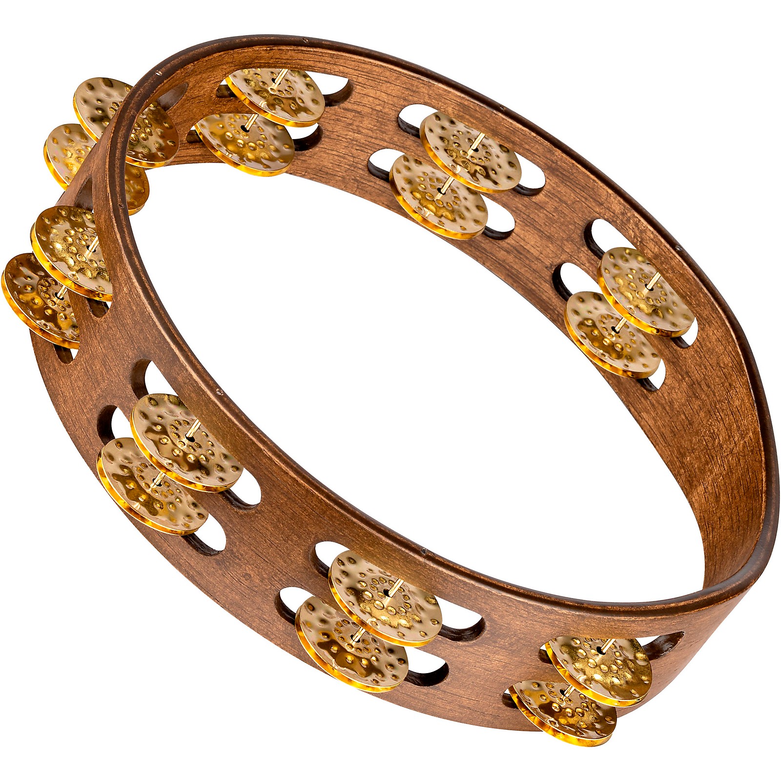 MEINL Vintage Wood Tambourine Dimpled Jingles Two Rows | Guitar Center