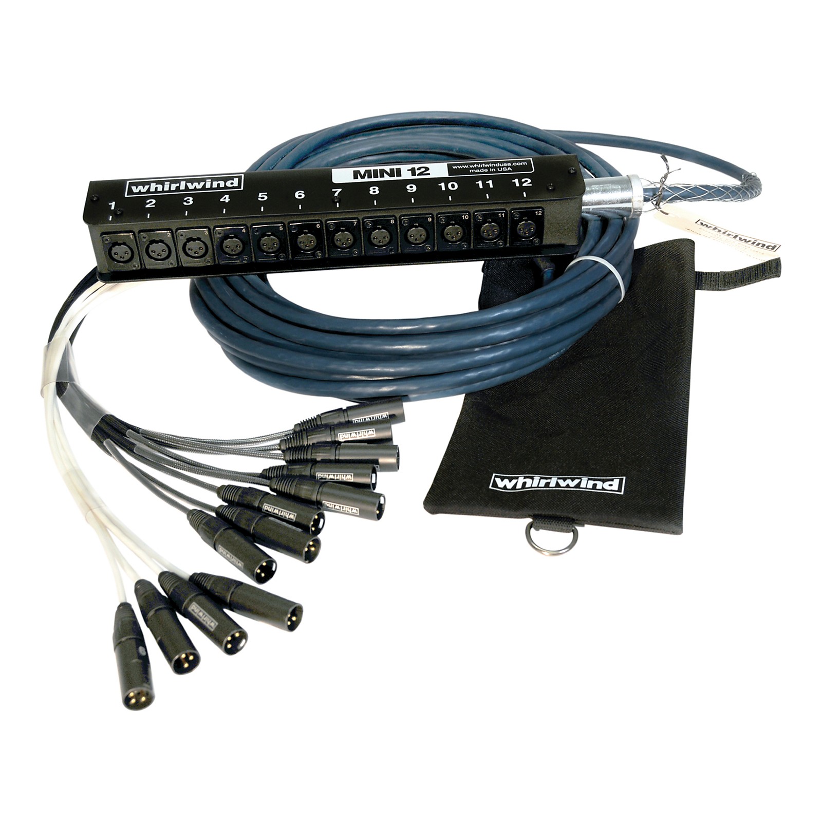 Whirlwind Mini 12 Low Profile Audio Drop Snake 12 X 12 50 ft. | Guitar ...