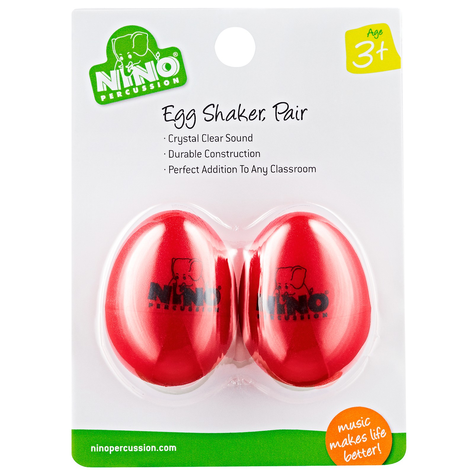 Nino Plastic Egg Shaker Pairs Red | Guitar Center