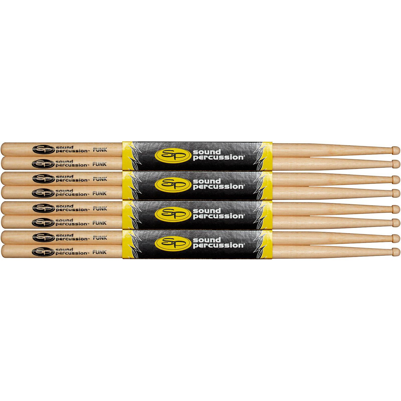 Sound Percussion Labs Hickory Drum Sticks 4-Pack Funk Wood | Guitar Center