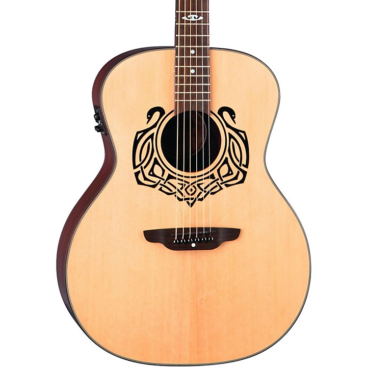 Luna Grand Concert Celtic-Themed Acoustic-Electric Guitar Natural ...