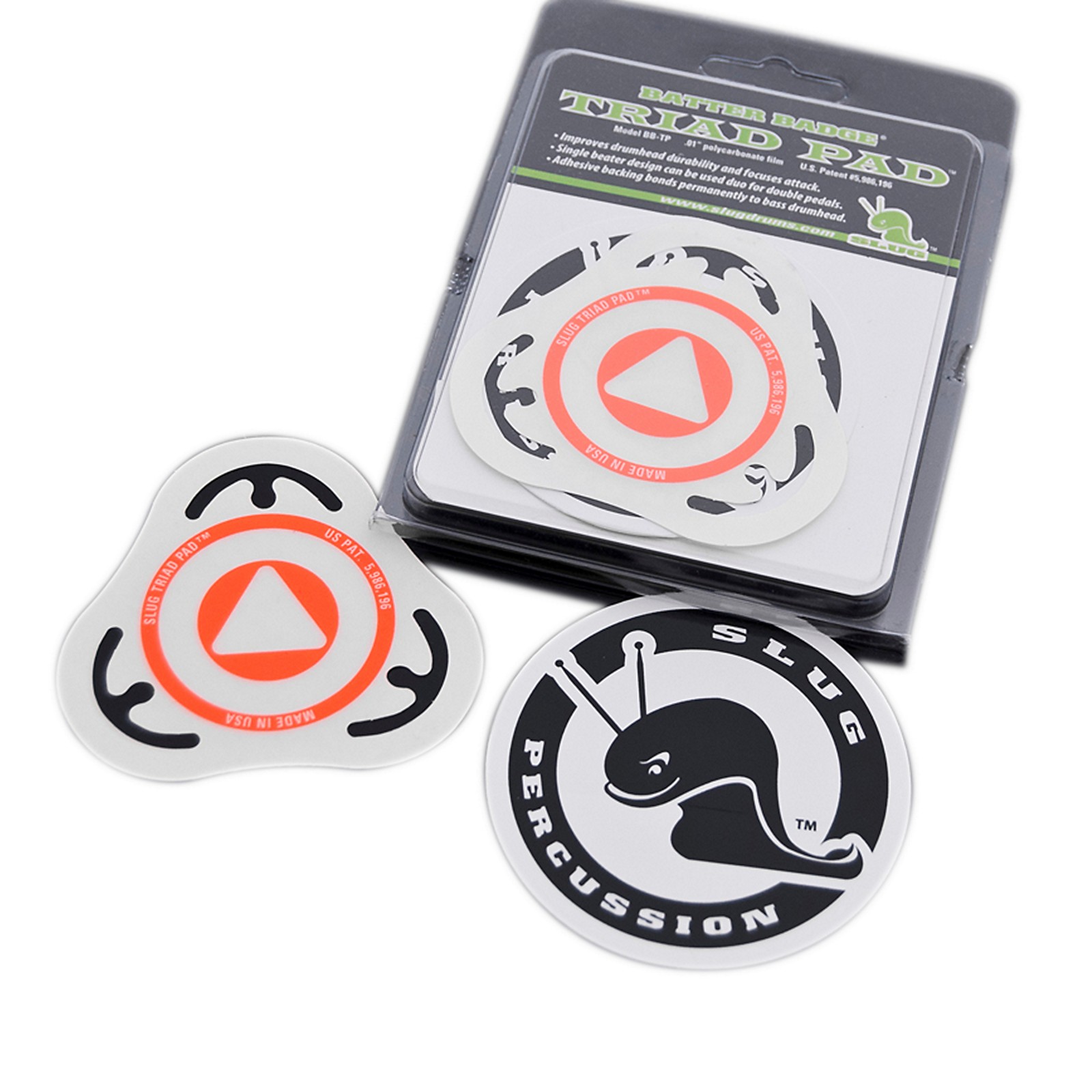 Slug Percussion Triad Pad Batter Badge Orange | Guitar Center