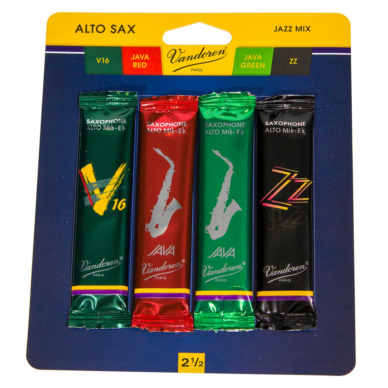 Vandoren Alto Saxophone Jazz Reed Sample Pack Strength - 2.5 | Guitar ...