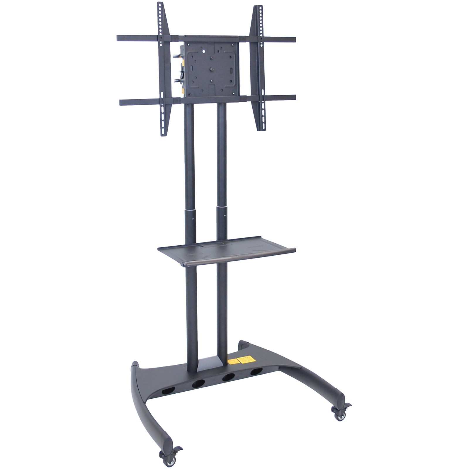 H. Wilson Luxor Adjustable Flat Panel Cart with Shelf and Rotating ...