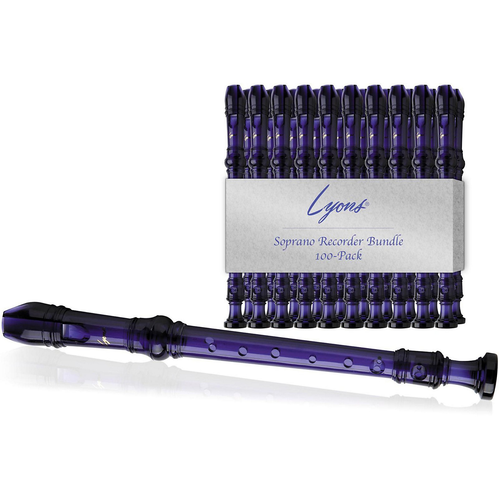 Lyons Soprano Recorder Value Bundle 100-Pack Transparent Purple ...