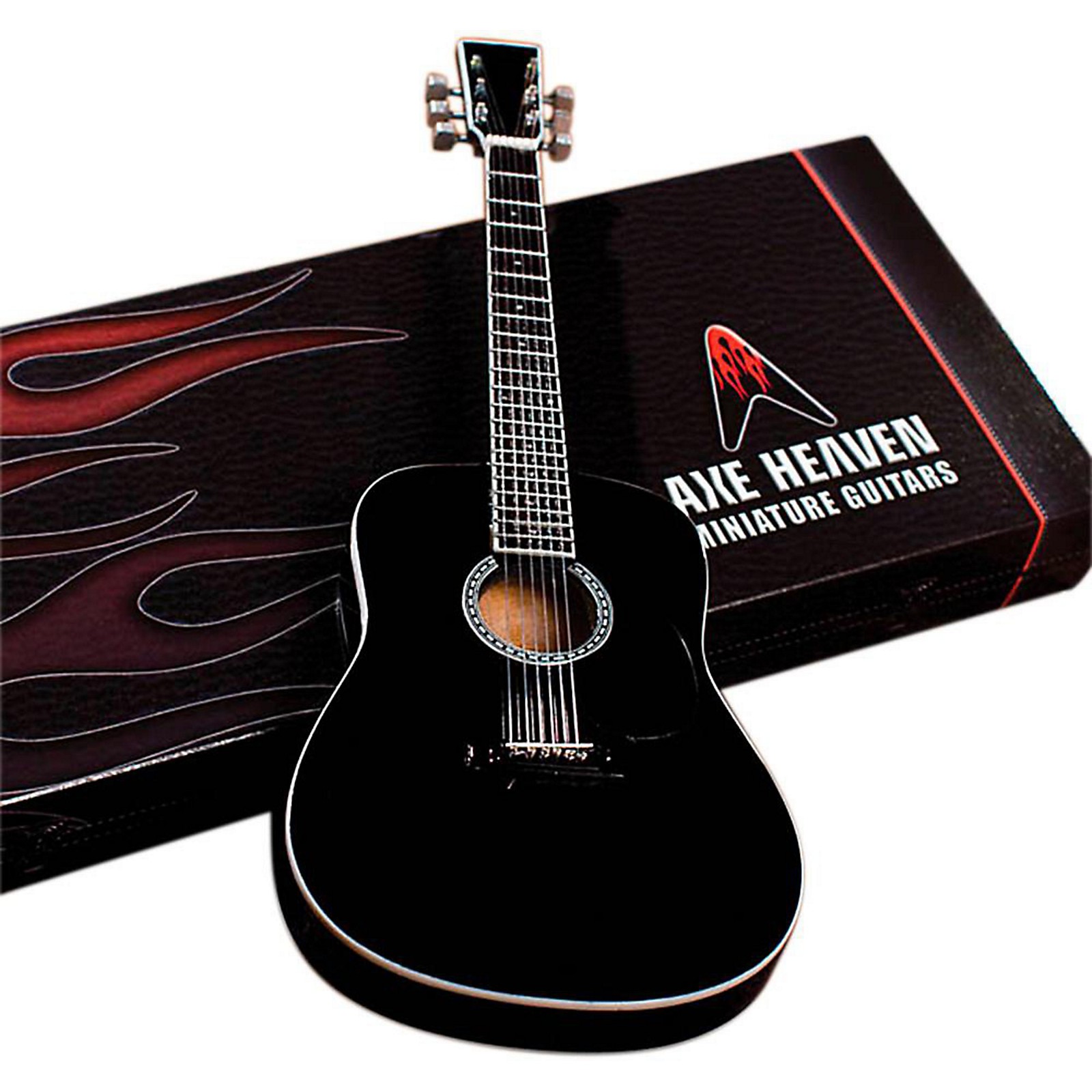 Axe Heaven Classic Black Finish Acoustic Miniature Guitar Replica ...