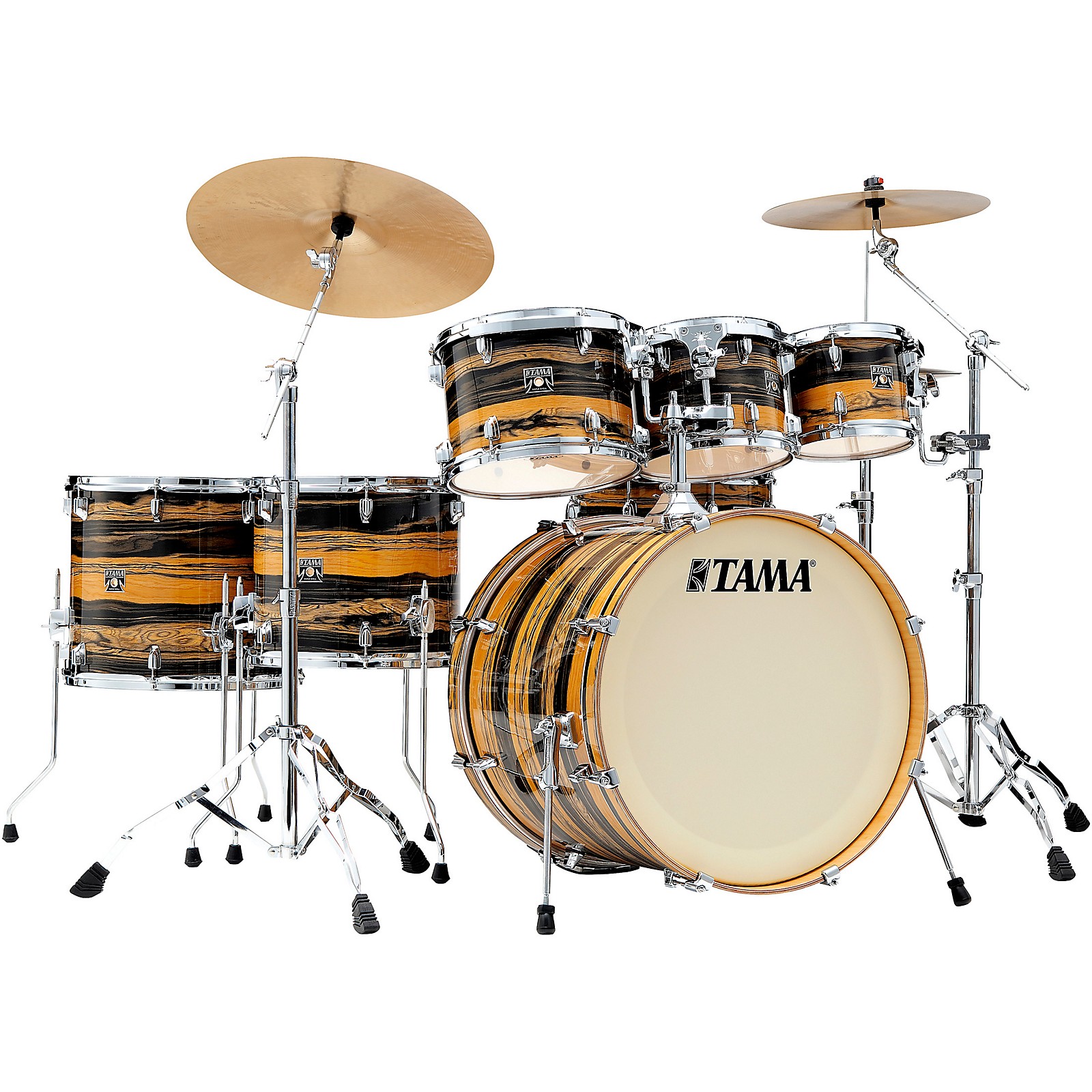 TAMA Superstar Classic 7-Piece Shell Pack Natural Ebony Tiger Wrap ...