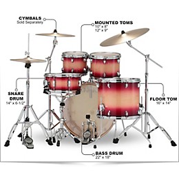 Open Box TAMA Superstar Classic Custom 5-Piece Shell Pack Ruby Natural ...