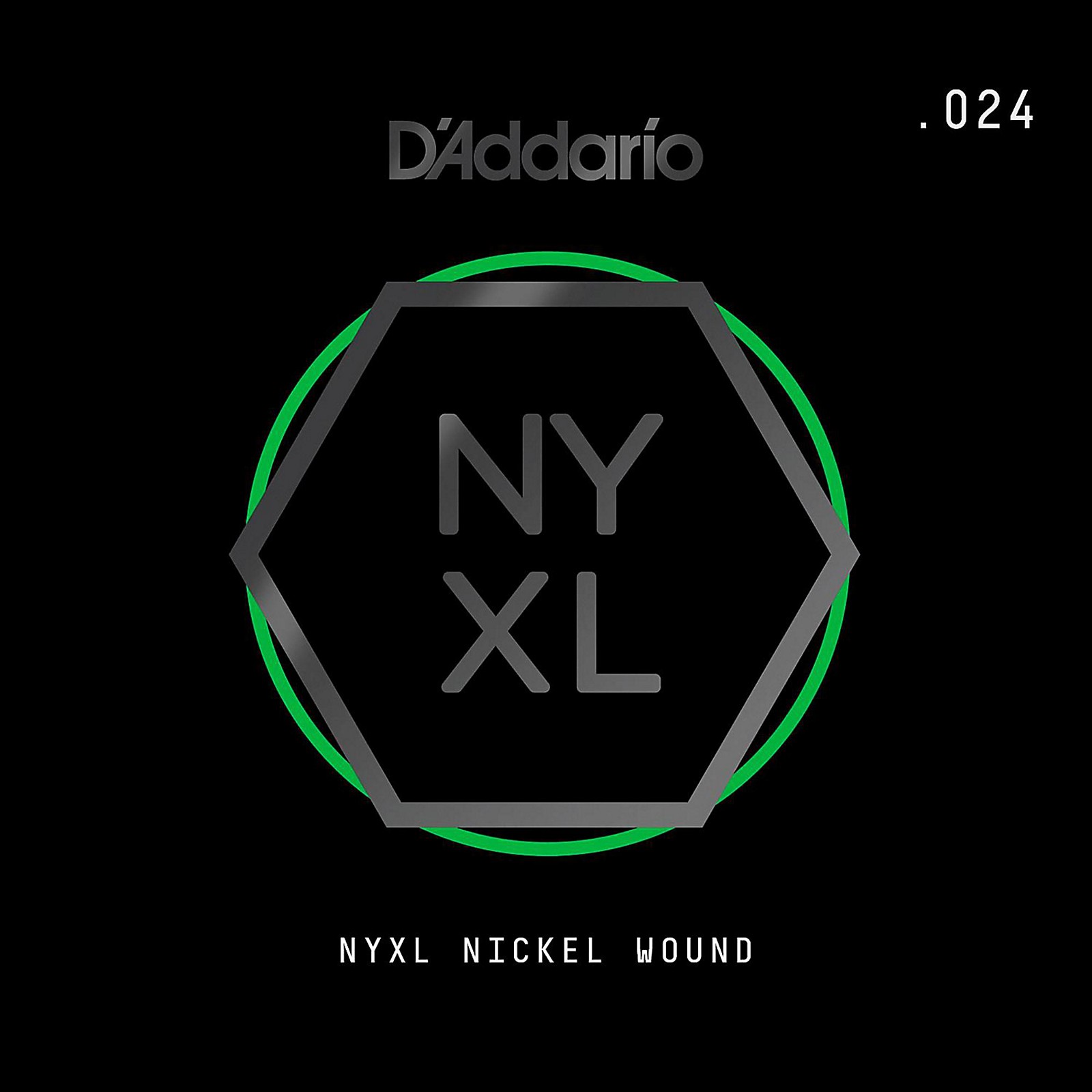 D'Addario NYNW024 NYXL Nickel Wound Electric Guitar Single String, .024 ...