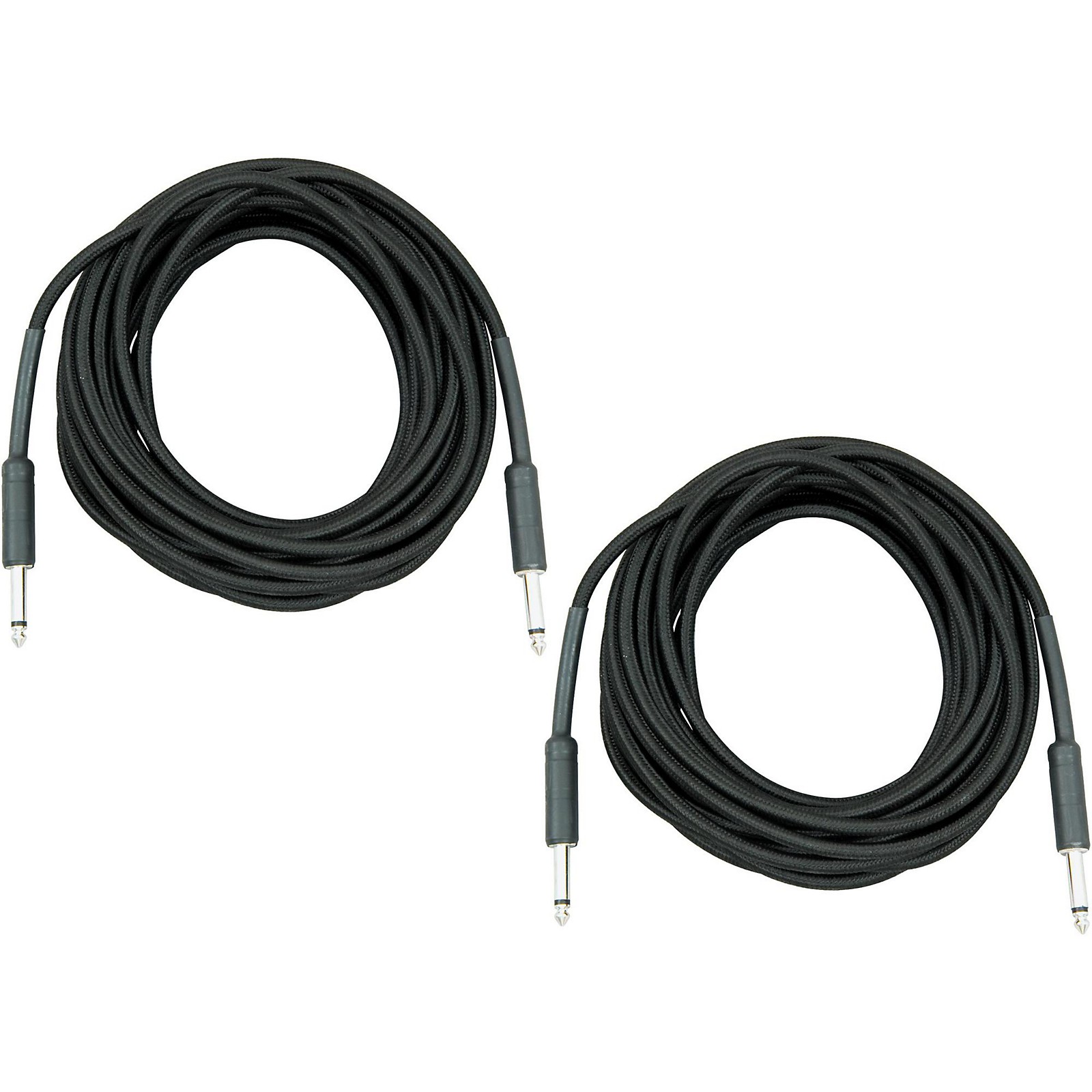 Musician's Gear Braided Instrument Cable 1/4", 30 Ft. 2-Pack Black ...