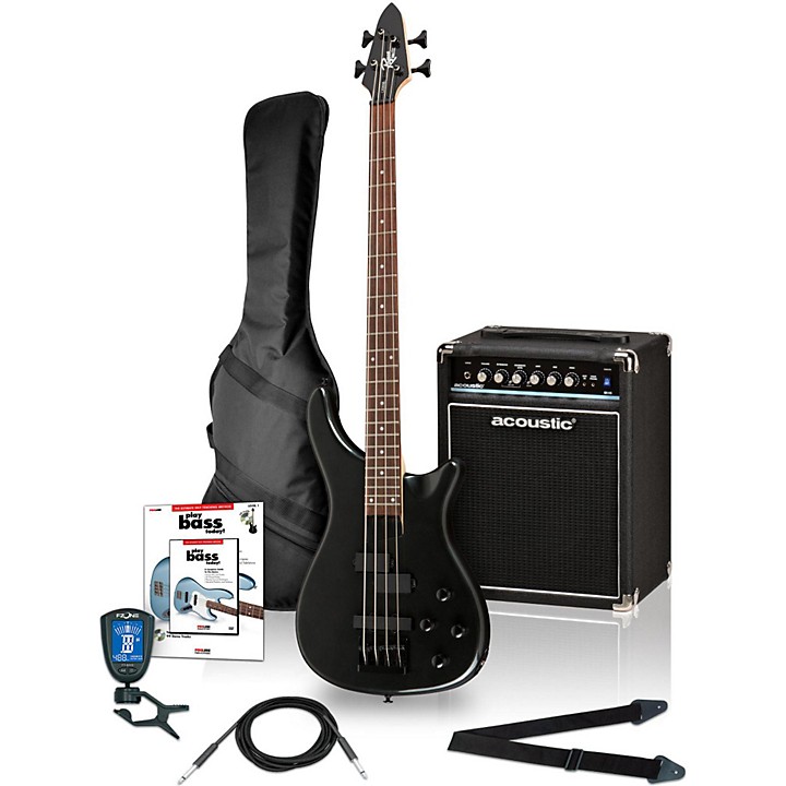 Rogue LX200B Electric Bass Value Pack Pearl Black | Guitar Center