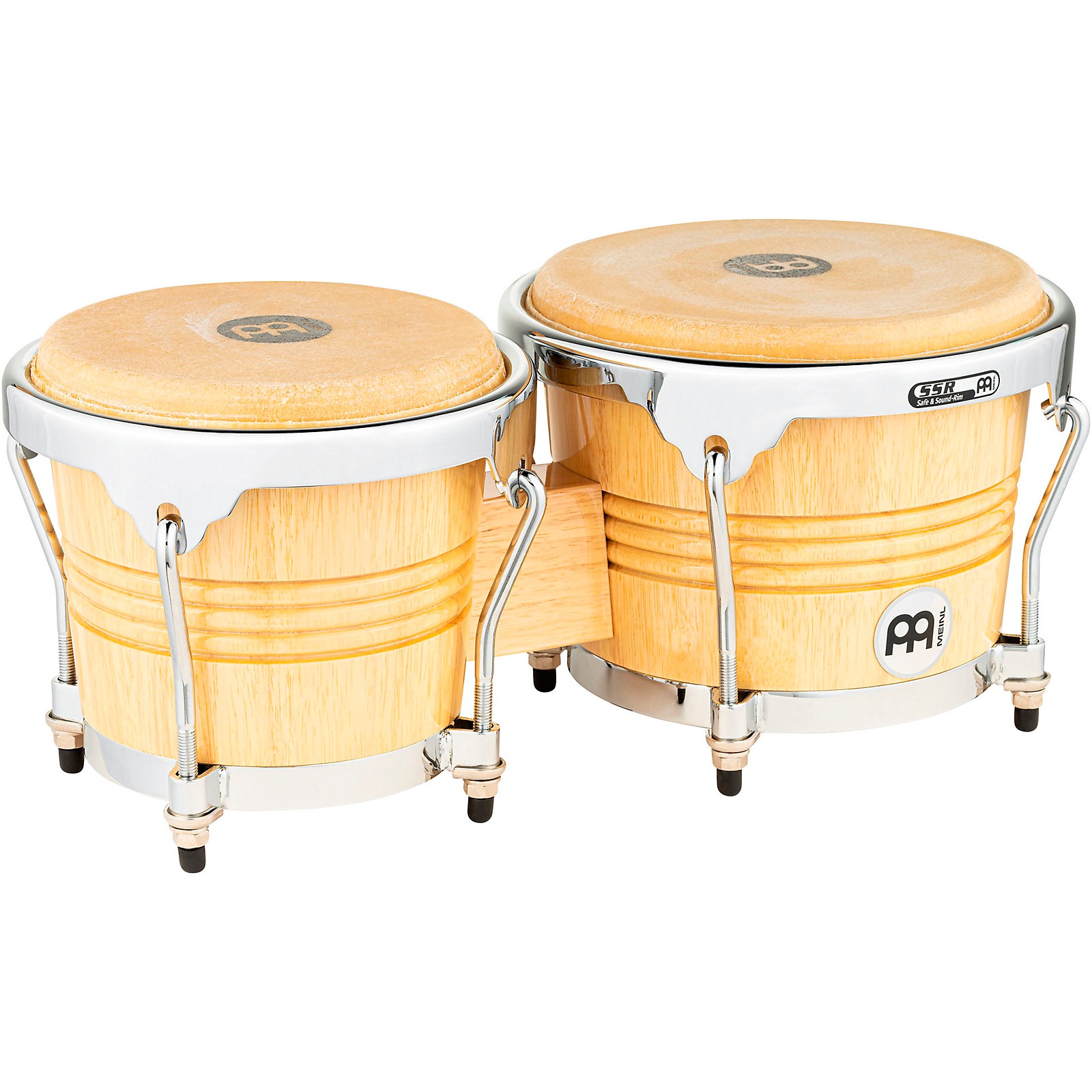 MEINL Rubber Wood Bongos with Chrome Hardware Natural | Guitar Center