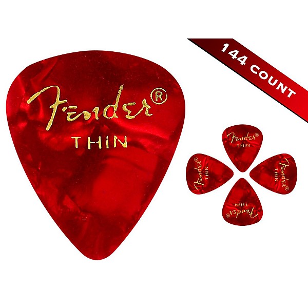 Fender 351 Premium Thin Guitar Picks - 144 Count Red Moto | Guitar Center