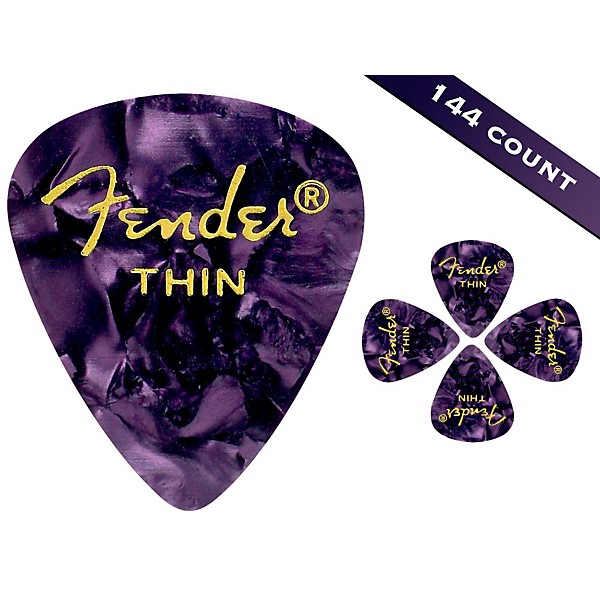 Fender 351 Premium Thin Guitar Picks - 144 Count Purple Moto | Guitar ...