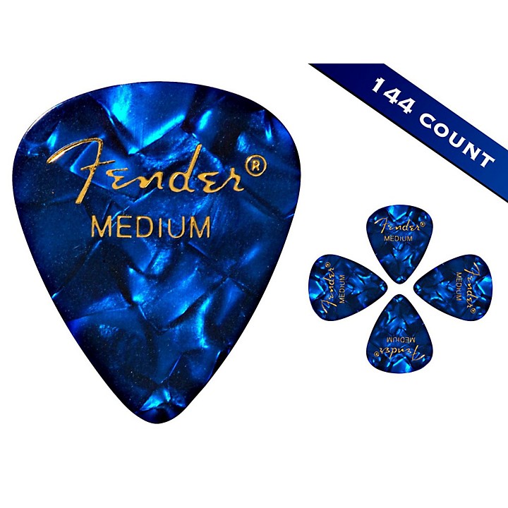 Fender 351 Premium Medium Guitar Picks - 144 Count Blue Moto | Guitar ...