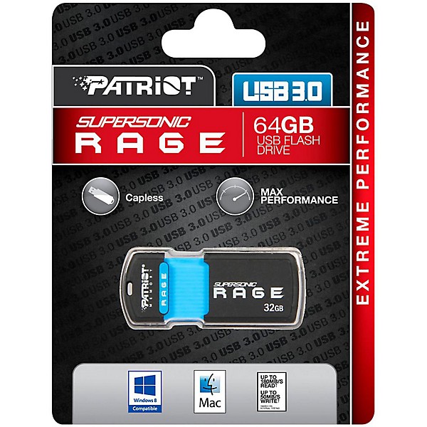 Patriot 64GB Supersonic Rage XT USB 3.0 Flash Drive | Guitar Center