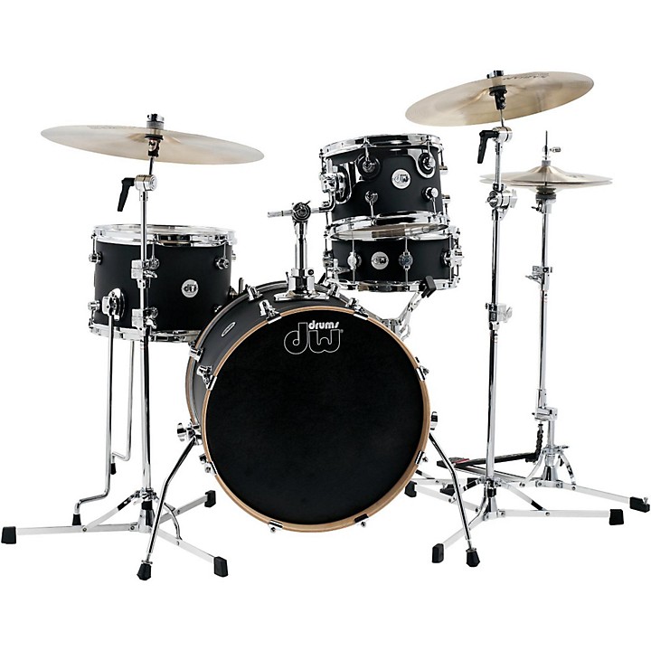 DW Design Series Mini-Pro 4-Piece Shell Pack Satin Black | Guitar Center