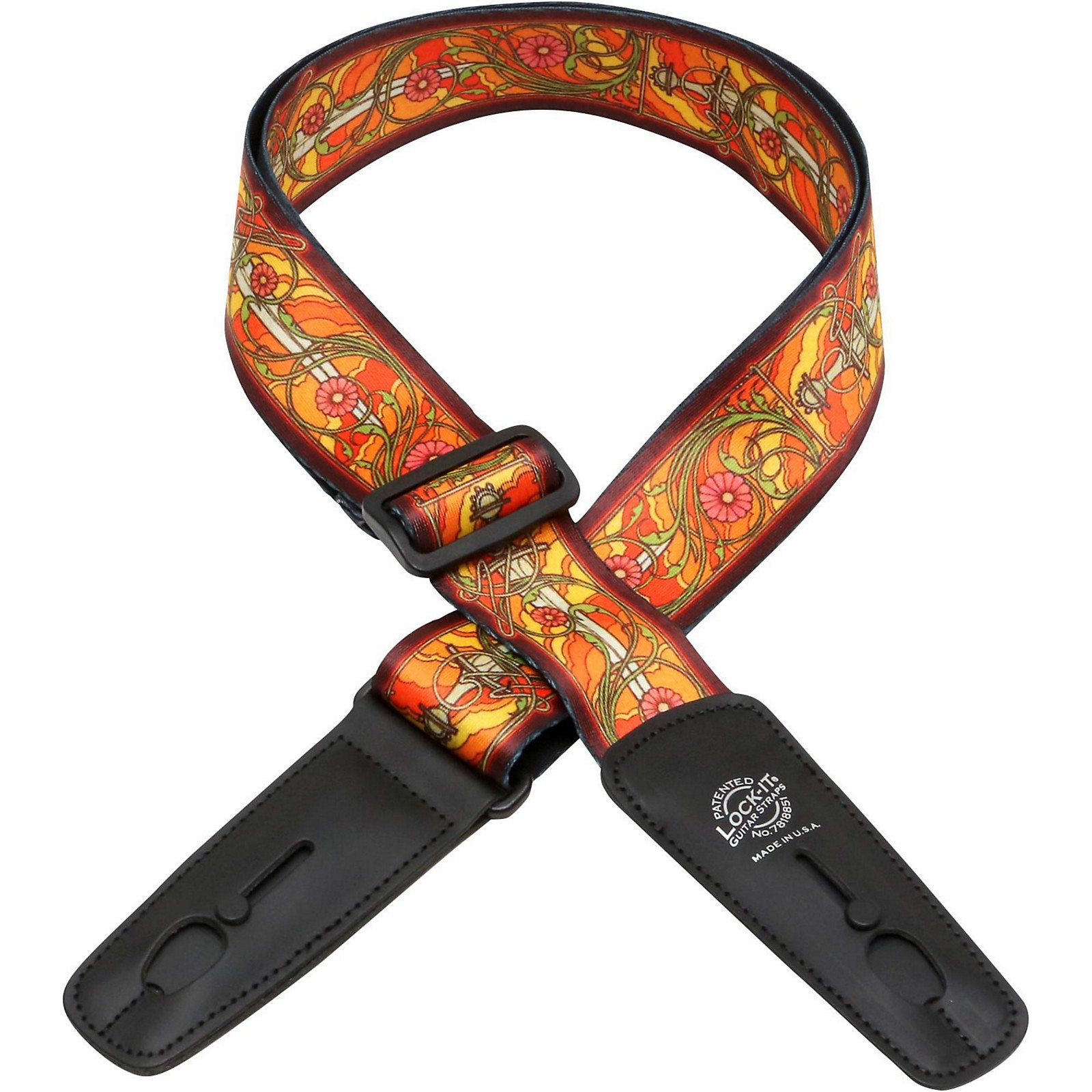 Lock-It Straps Bob Masse Rock Art Leather End Guitar Strap Mythical ...