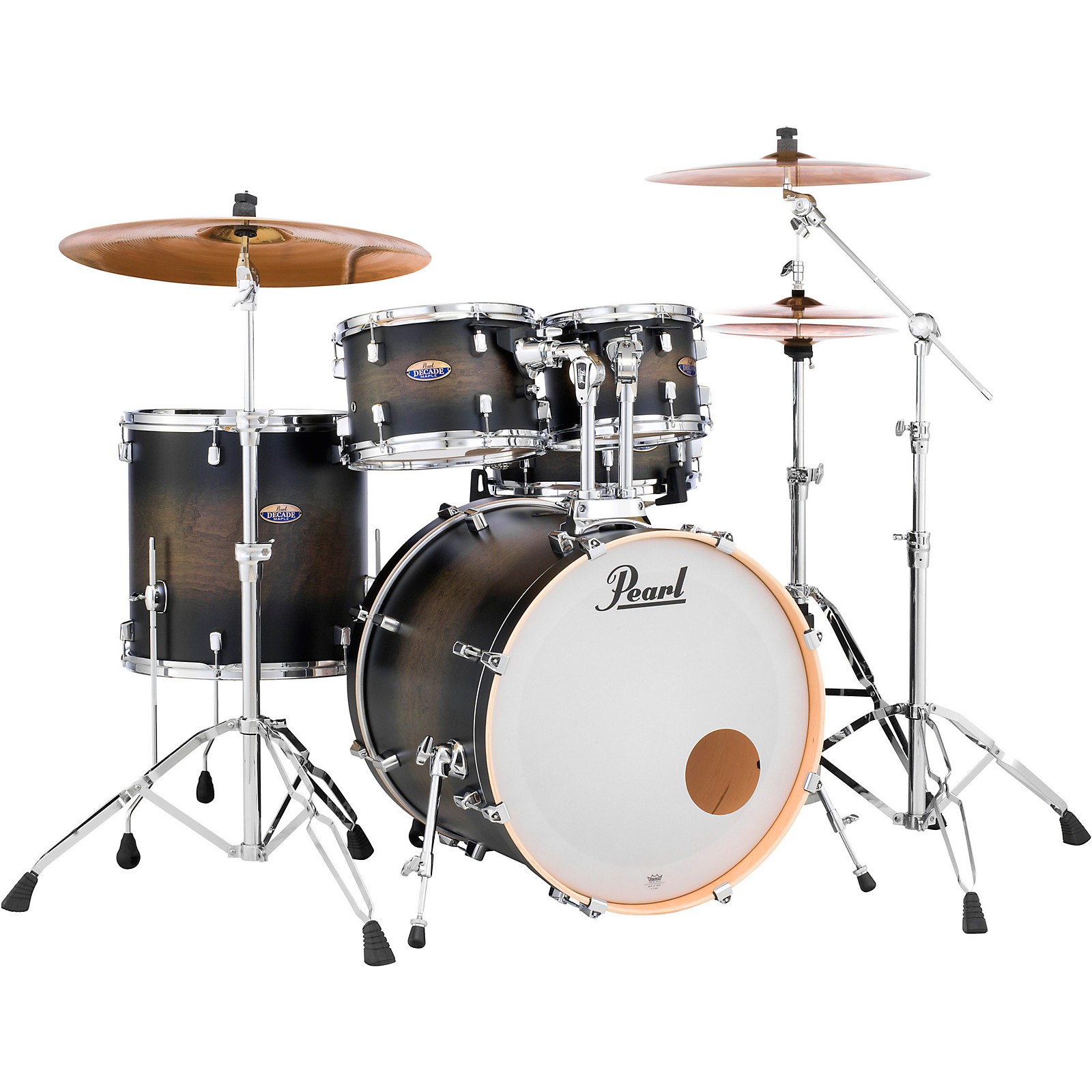 Pearl Decade Maple 5-Piece Shell Pack With 22" Bass Drum Satin Black ...