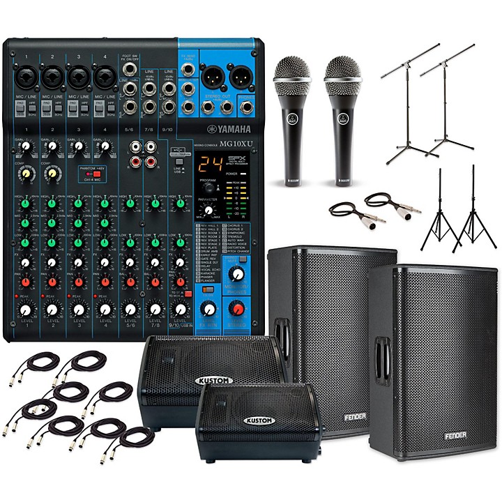 Fender Fortis F-15BT with MG10XU & KPX110PM Mains and Monitors PA ...