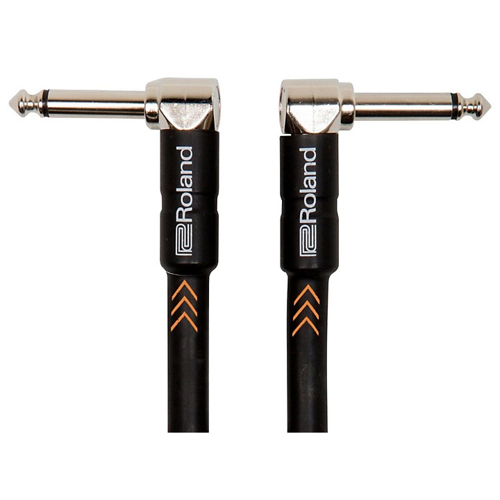 Roland Black Series 1/4" Angled/Angled Instrument Cable 1 ft. Black ...