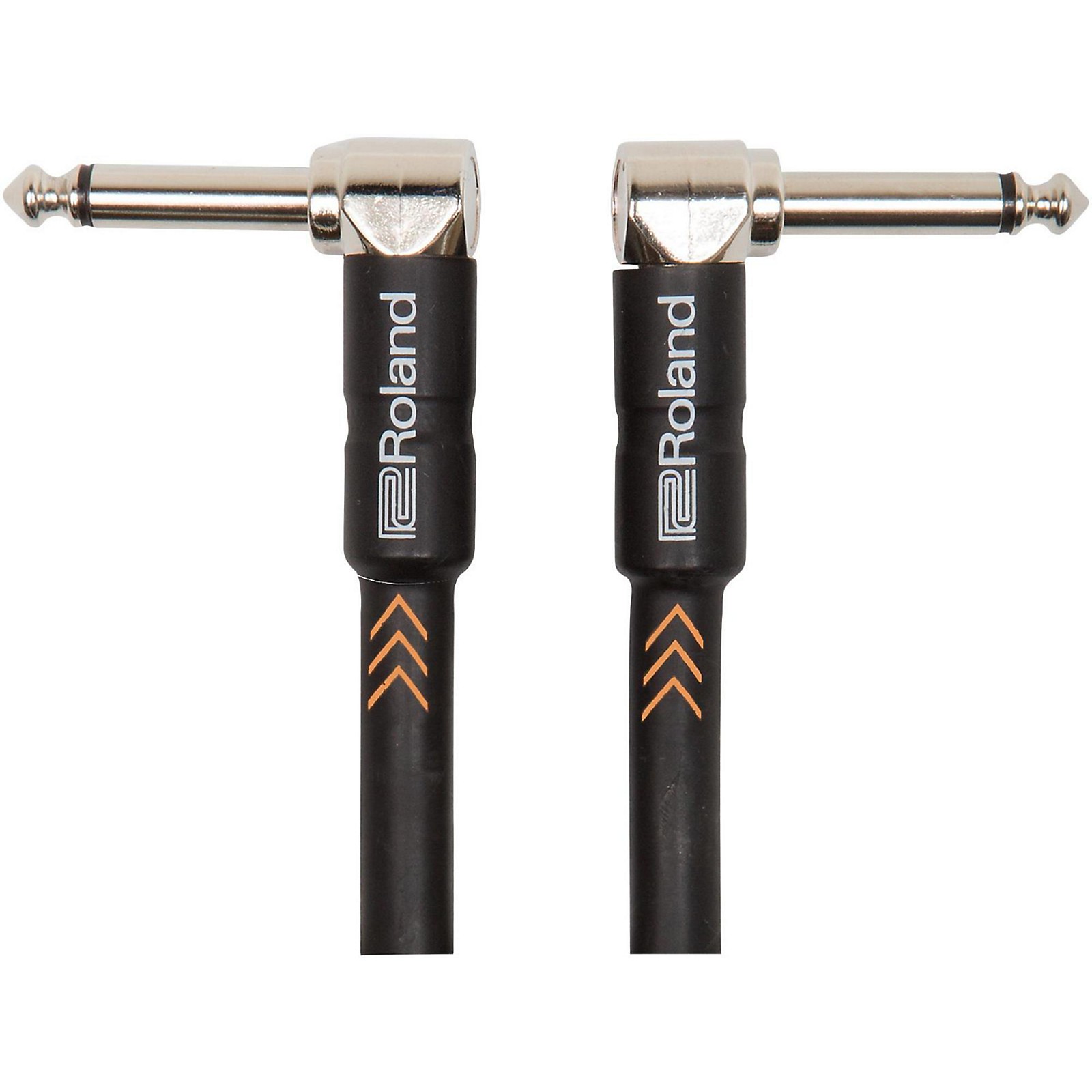 Roland Black Series 1/4" Angled/Angled Patch Cable 6 in. Black | Guitar ...
