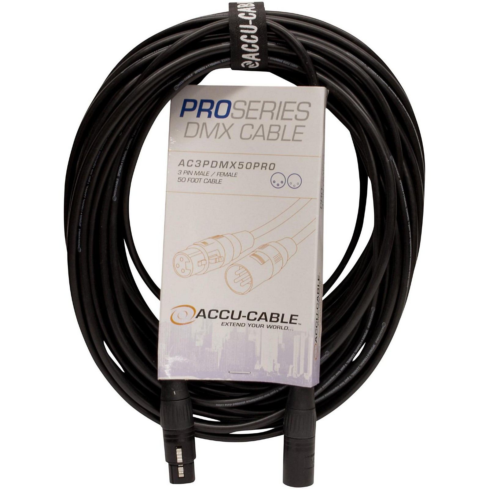 American DJ AC3PDMX5PRO Professional DMX Lighting Cable 50 ft. | Guitar ...