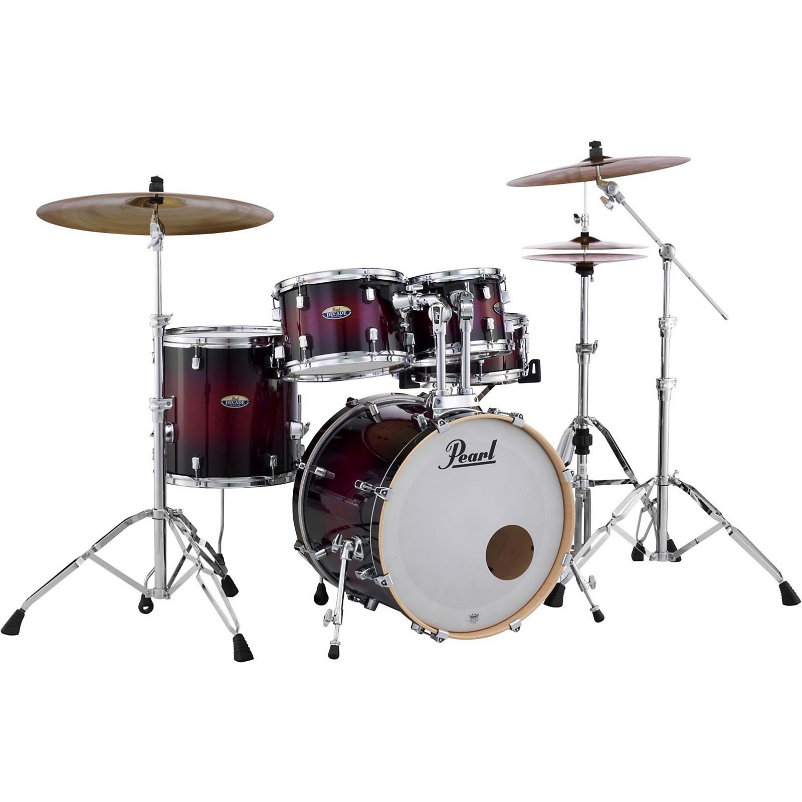 Pearl Decade Maple 5-Piece Shell Pack With 20" Bass Drum Gloss Deep Red ...