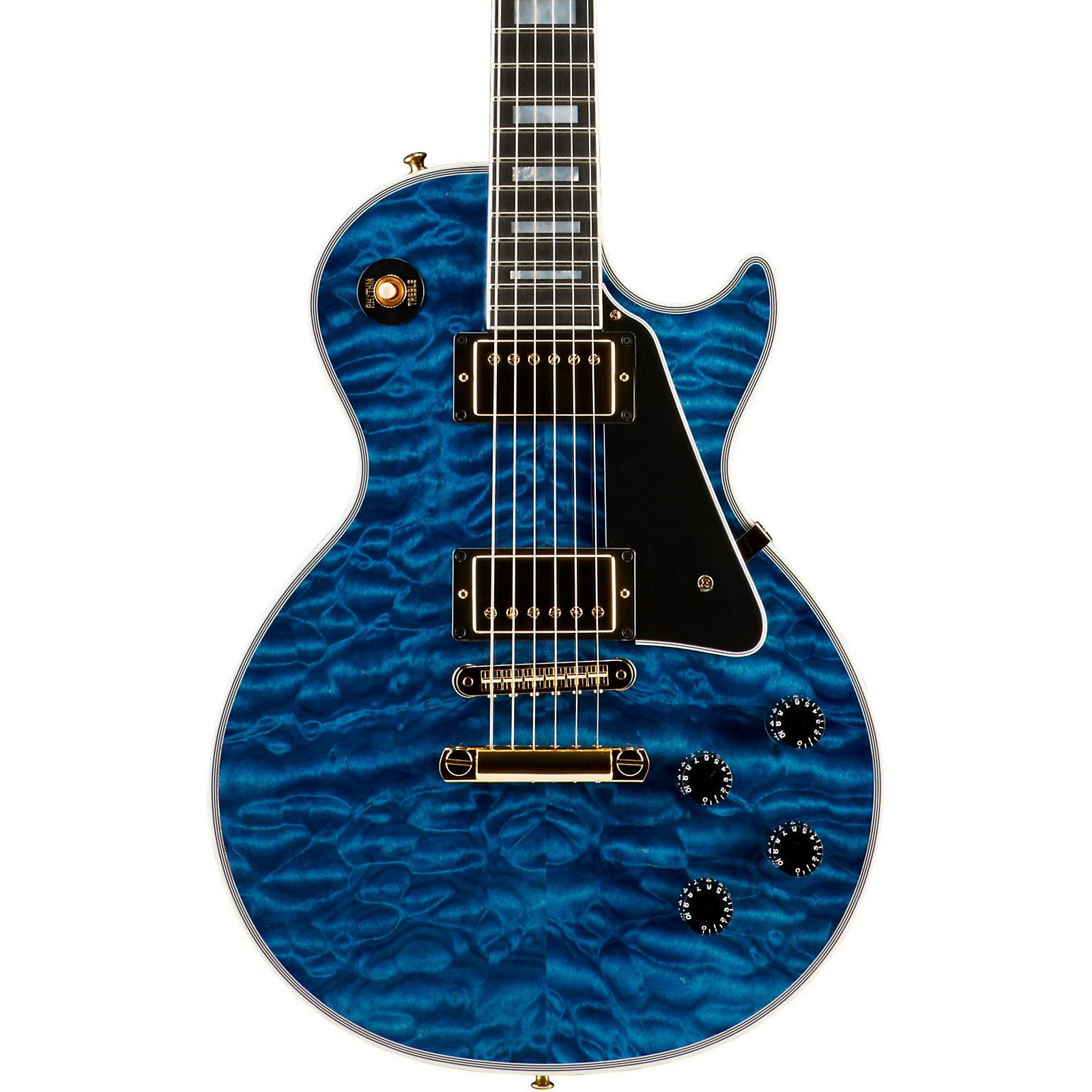 Platinum Gibson Custom Transparent Blue | Guitar Center