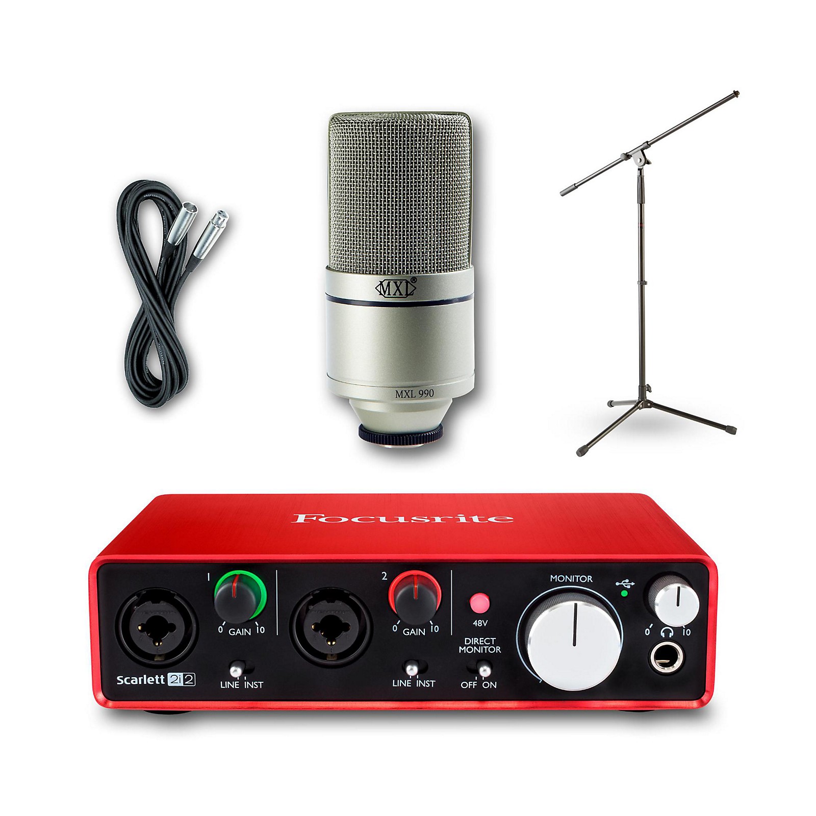 Focusrite 2i2 Recording Bundle With MXL 990 Mic | Guitar Center