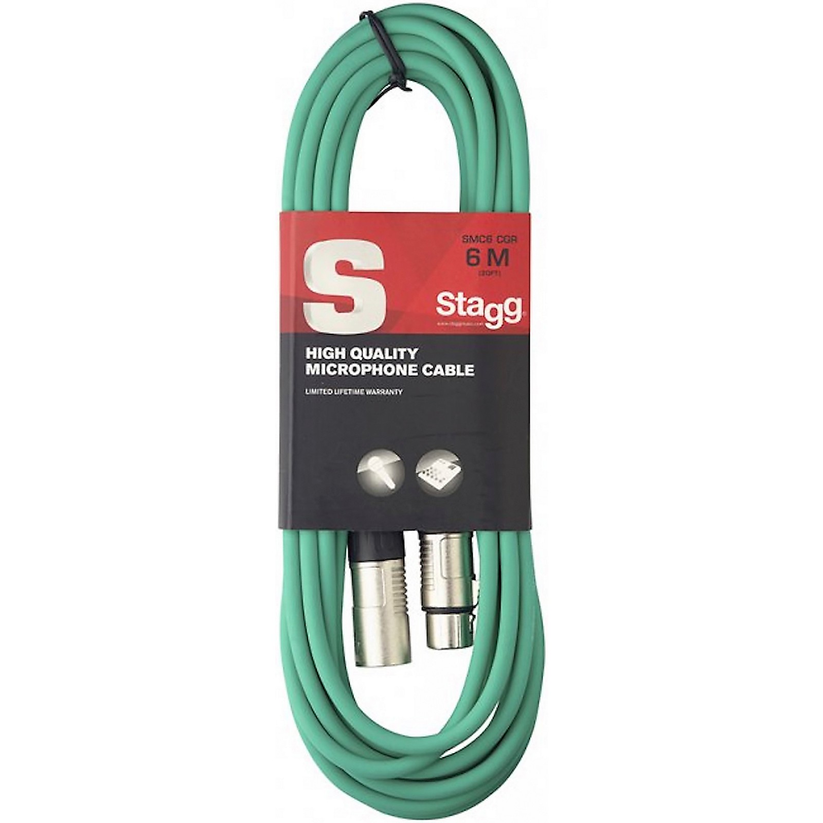 Stagg XLR Microphone Cable 20' - Assorted Colors Green | Guitar Center