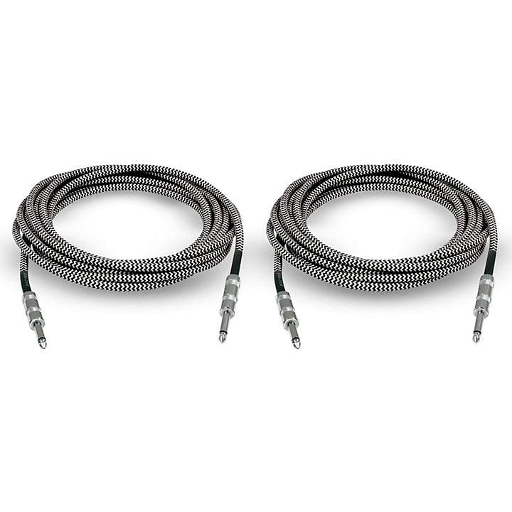 Musician's Gear Standard Instrument Cable Tweed-20 ft.-Black and Silver ...