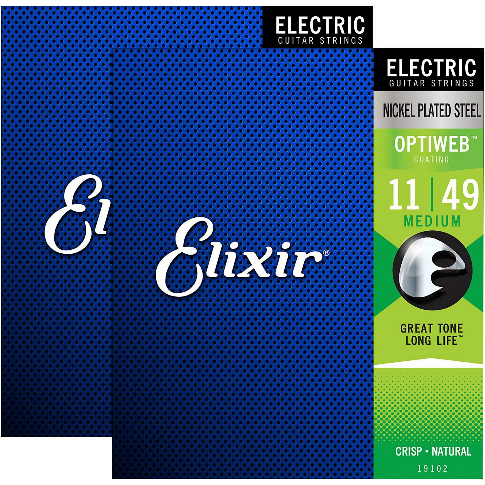 Elixir Electric Guitar Strings with OPTIWEB Coating, Medium (.011-.049) - 2 Pack | Guitar Center