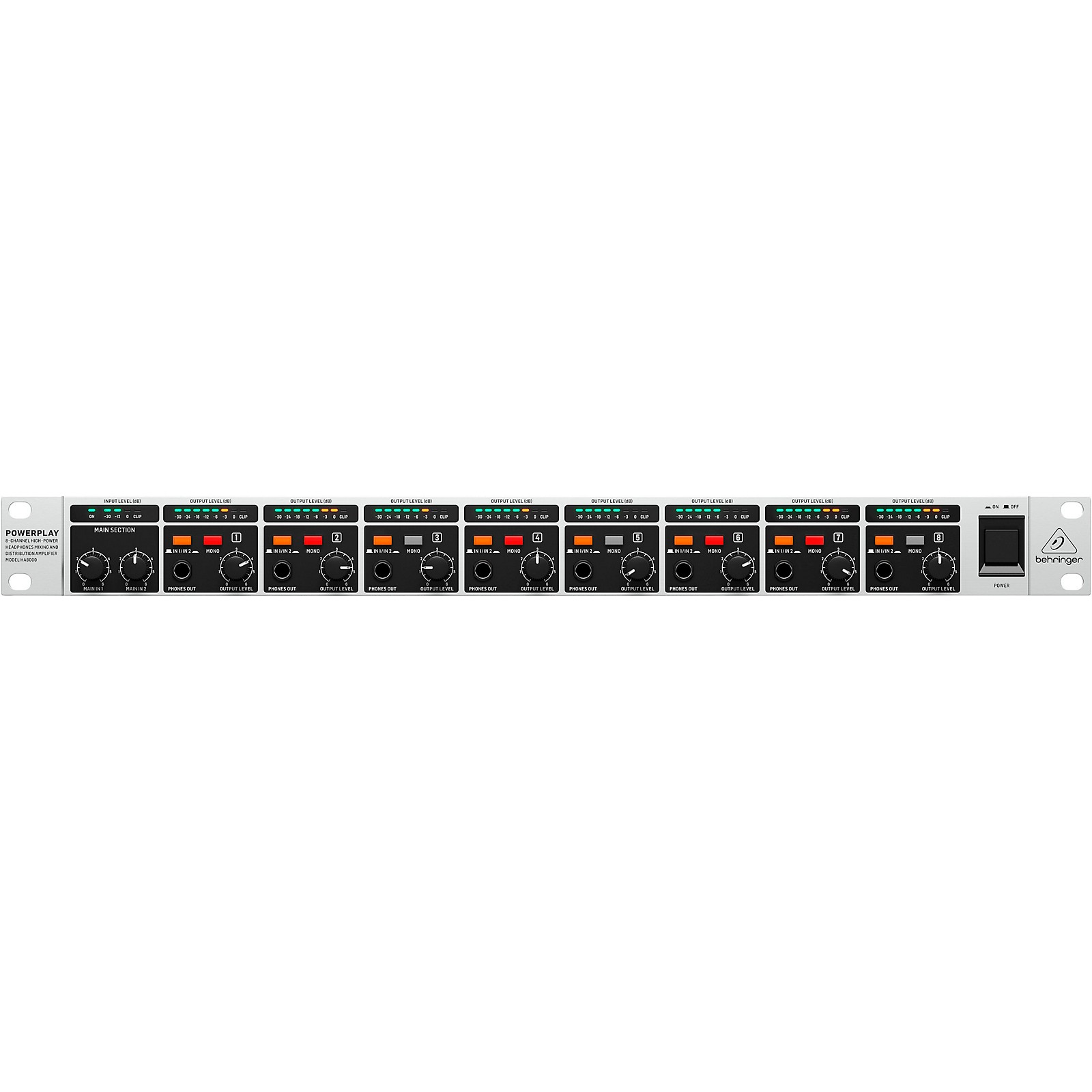 Behringer HA8000 V2 8-Channel High-Power Headphones Mixing and ...