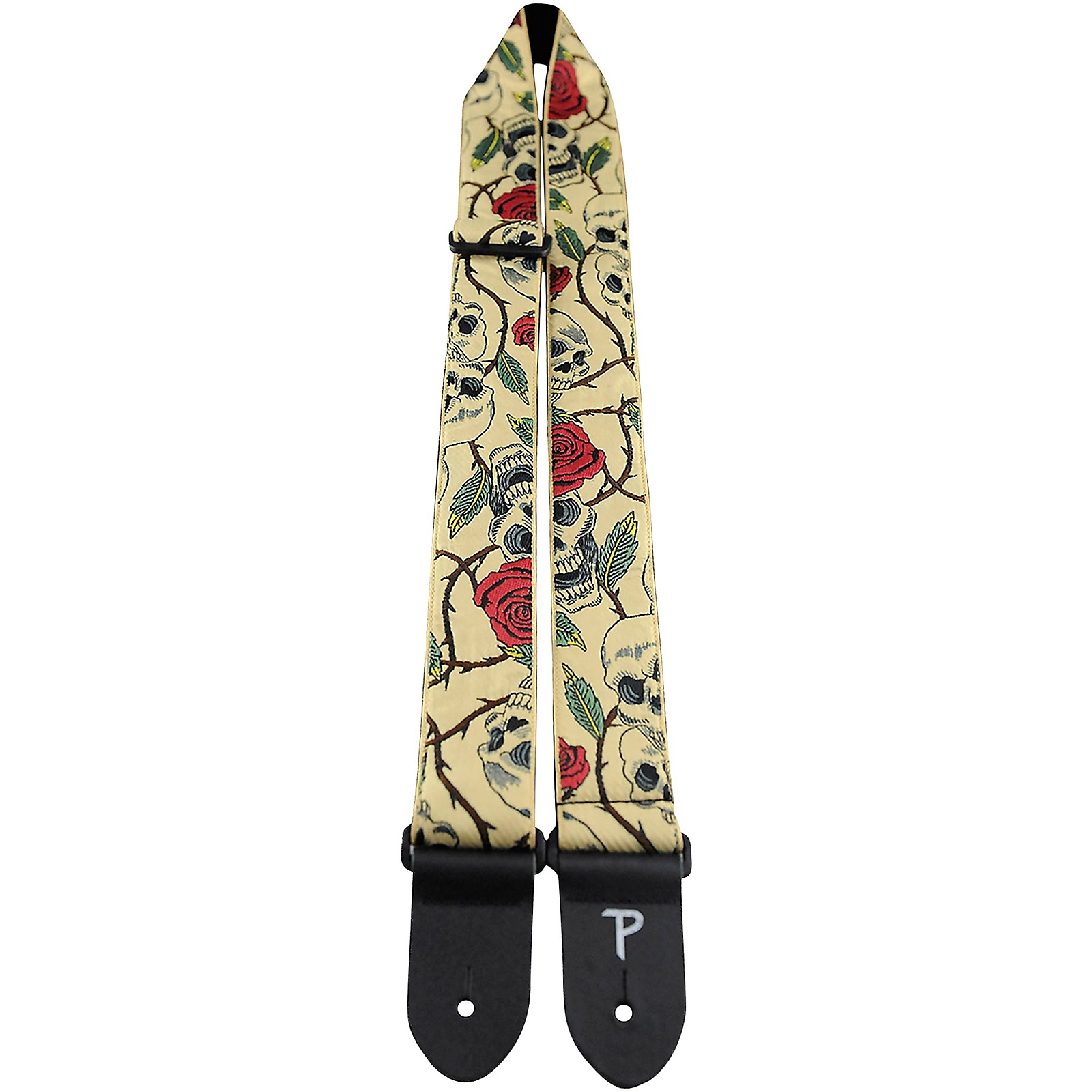 Perri's Jacquard Guitar Strap Skulls and Roses 2 in. | Guitar Center