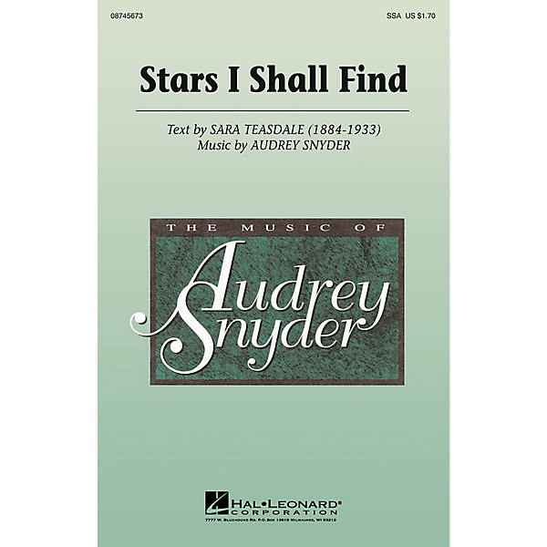 Hal Leonard Stars I Shall Find SSA composed by Audrey Snyder | Guitar ... Hal Leonard Stars I Shall Find SSA composed by Audrey Snyder | Guitar ...
