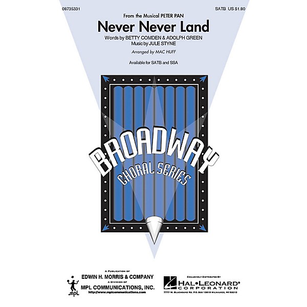 Hal Leonard Never Never Land SSA Arranged by Mac Huff | Guitar Center Hal Leonard Never Never Land SSA Arranged by Mac Huff | Guitar Center