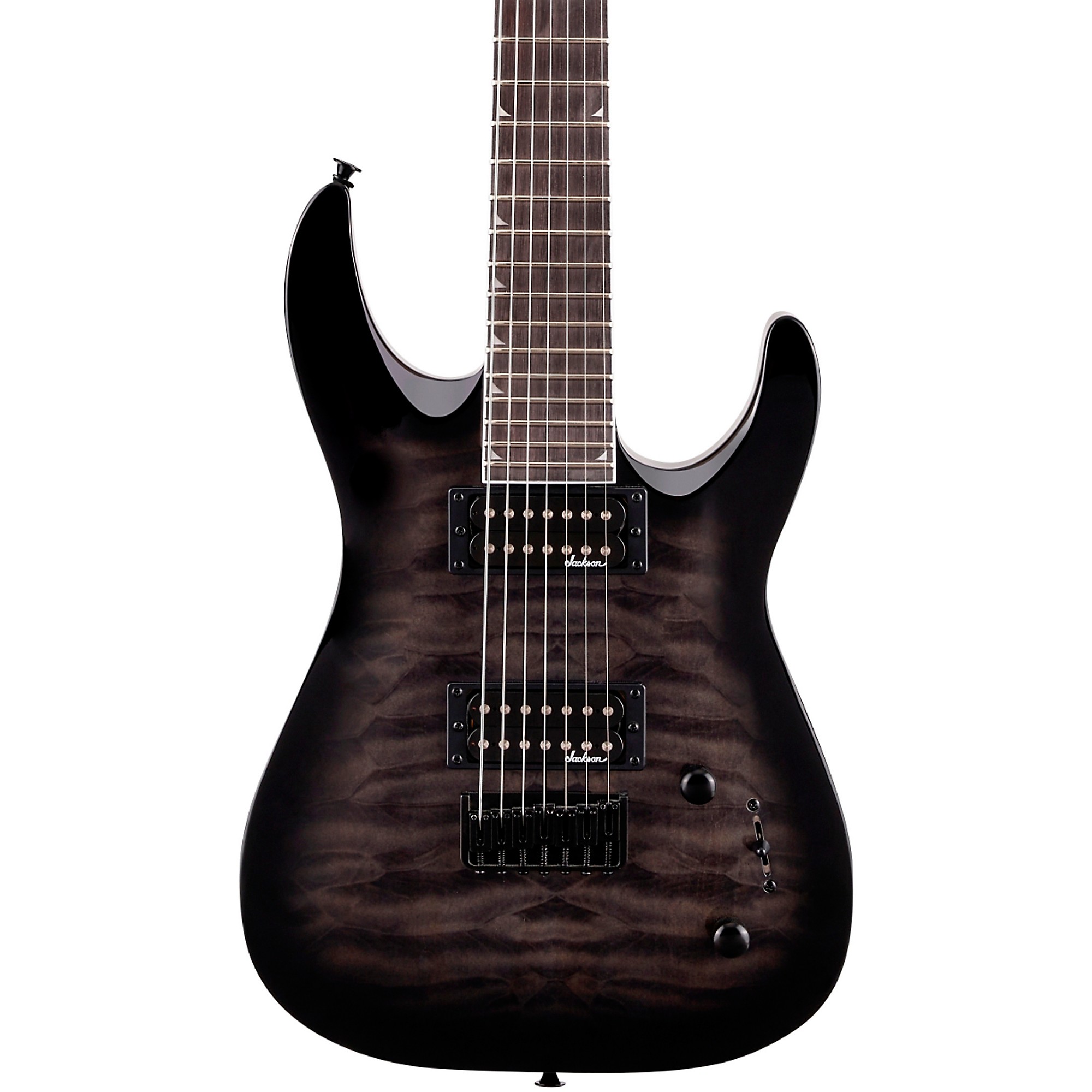 Jackson JS Series Dinky Arch Top JS22Q-7 DKA HT Transparent Black Burst ...