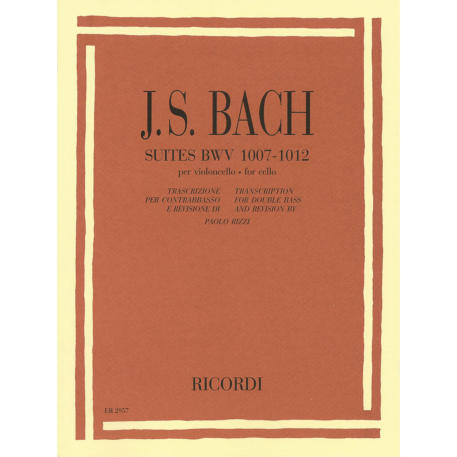 Ricordi Suites, BWV 1007-1012 (Double Bass) String Solo Series ...