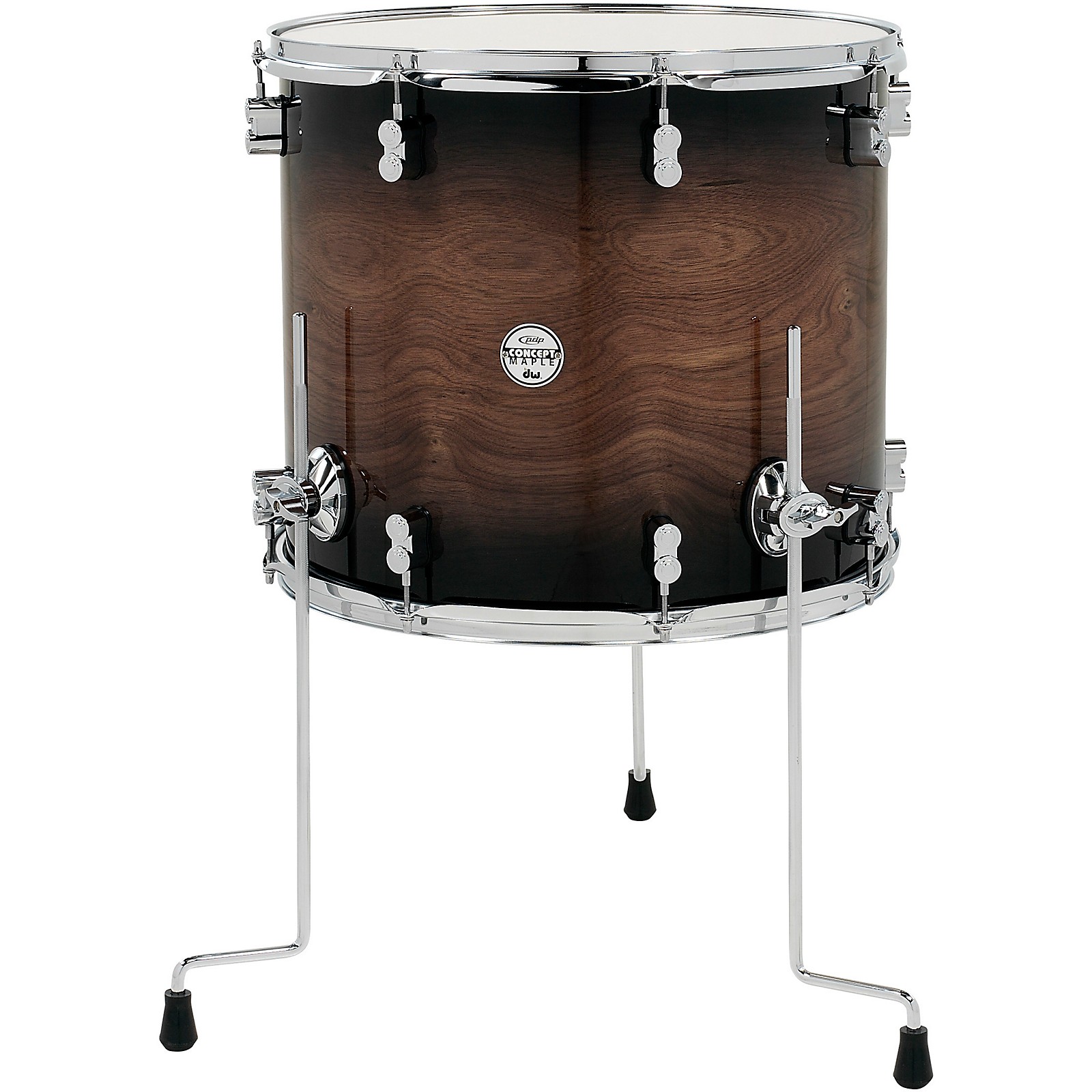 PDP by DW Concept Exotic Series Floor Tom Walnut to Charcoal Burst 18 x ...