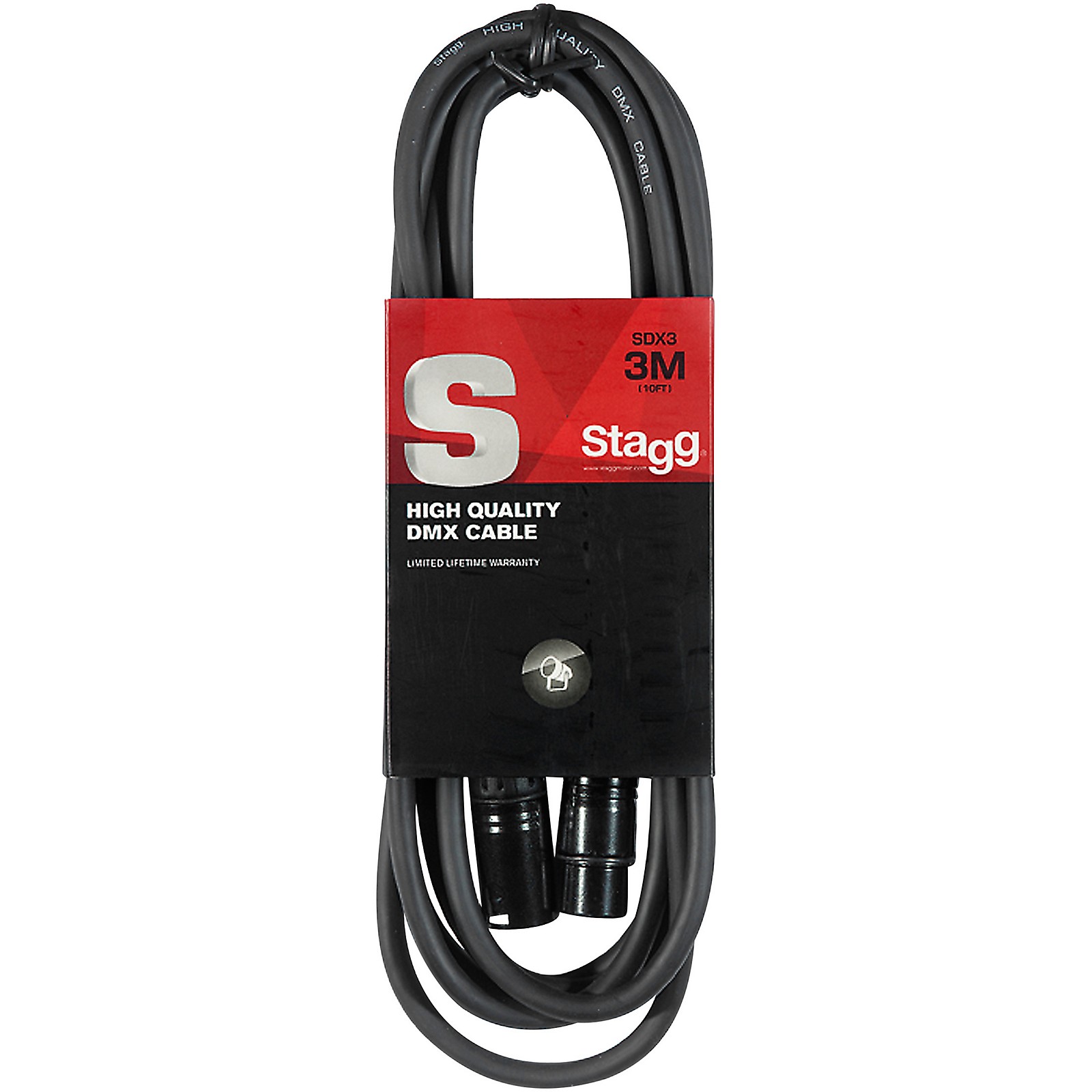 Stagg DMX cable, XLR/XLR (m/f) 10 ft. Black | Guitar Center